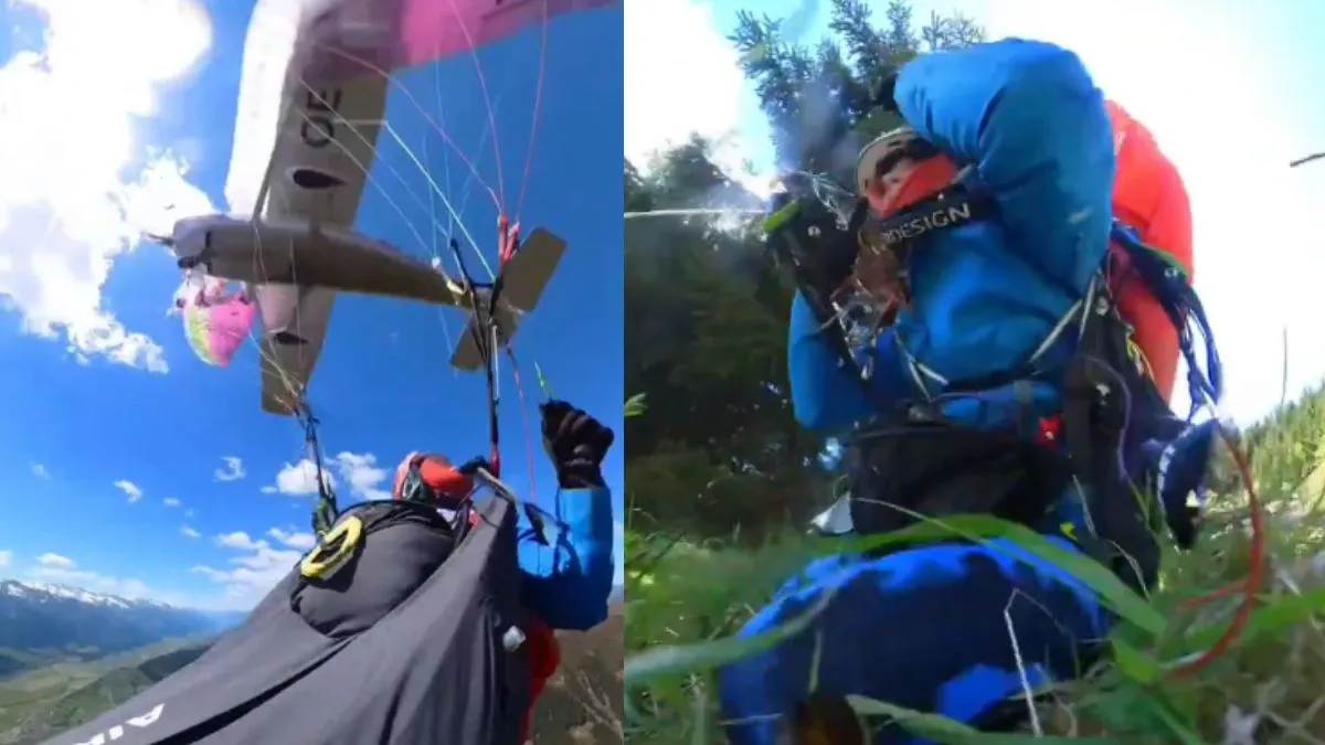'Damn Lucky': Plane Tears Through Woman’s Paraglider Mid-Air Over Alps ...