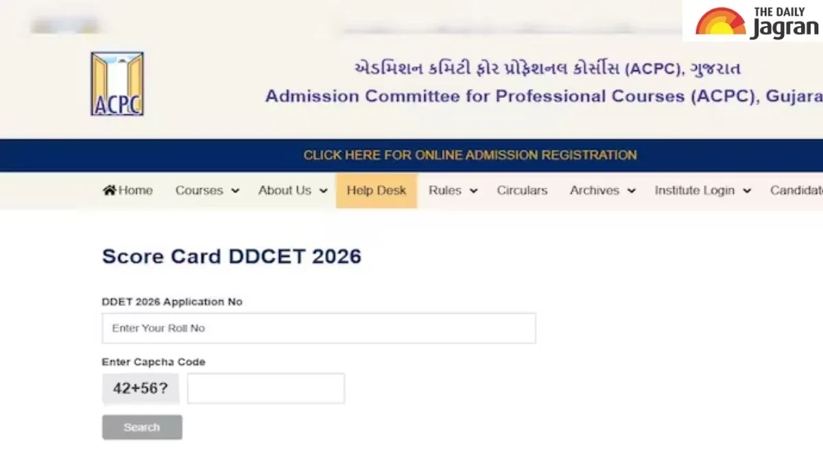 Gujarat DDCET 2026 Scorecard Out: ACPC Releases Rank Card For ...